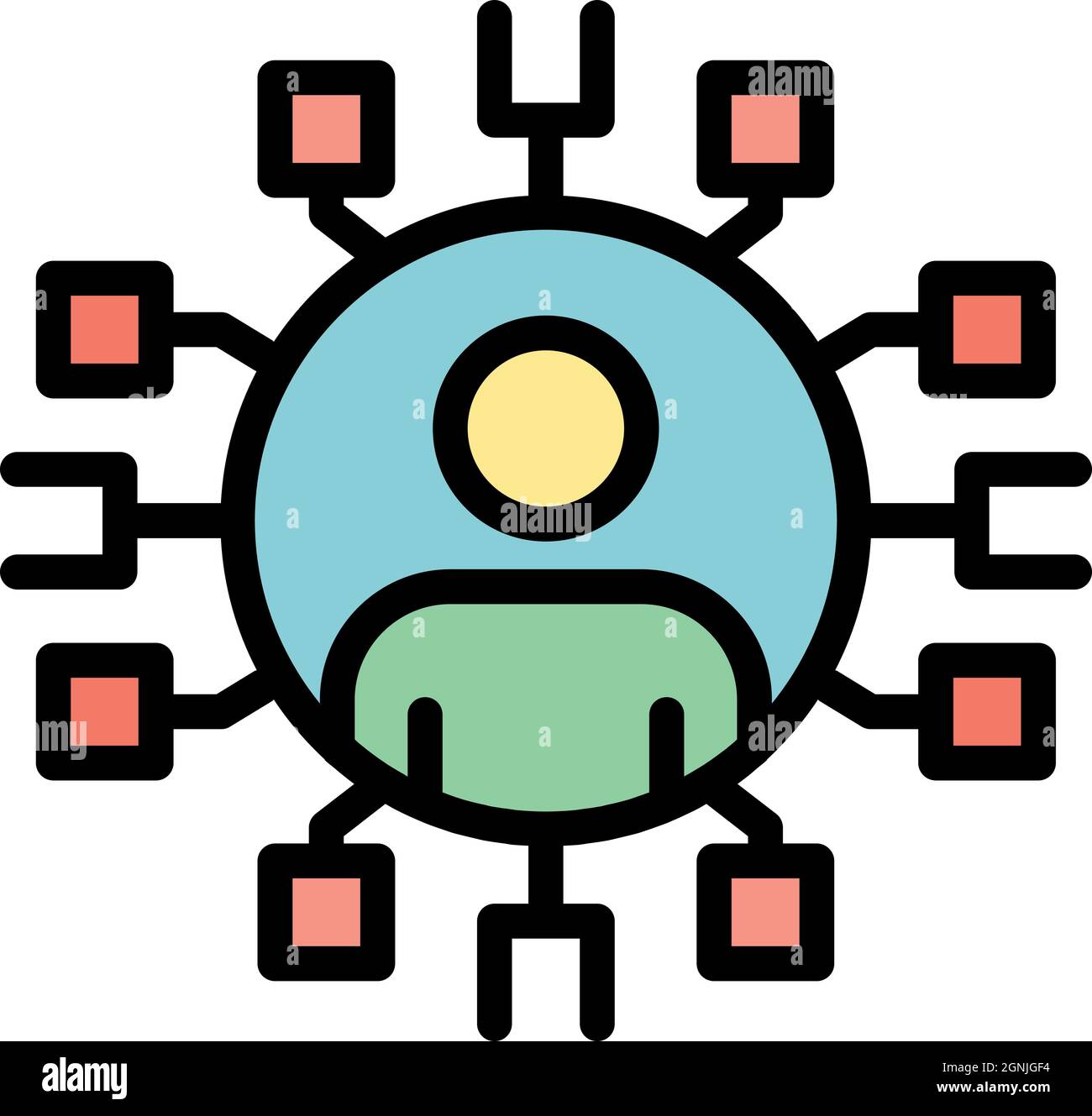 Restructuring scheme icon. Outline restructuring scheme vector icon ...