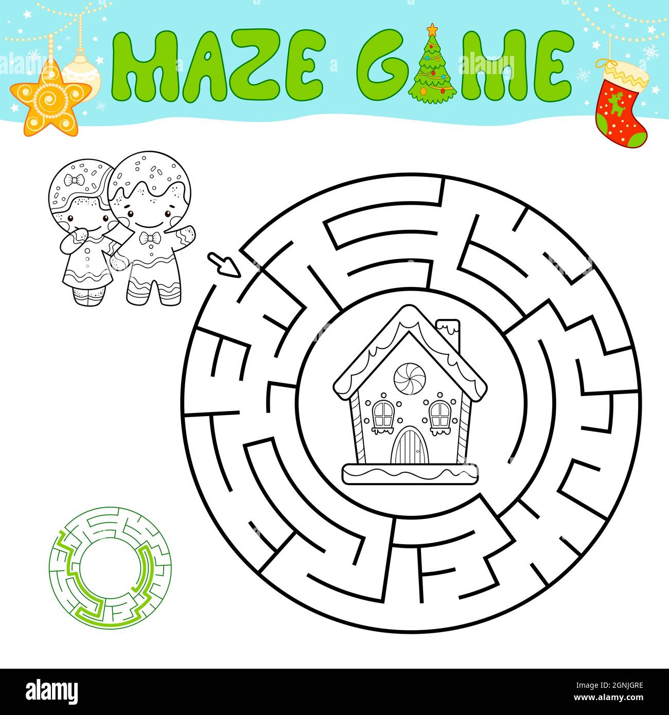 Gingerbread house coloring page hi-res stock photography and images - Alamy