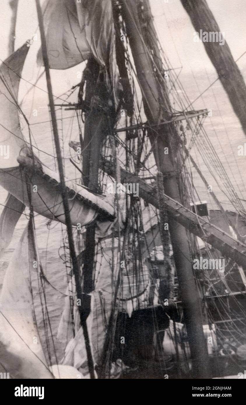 The four-masted steel barque Hougomont having sustained severe damage ...