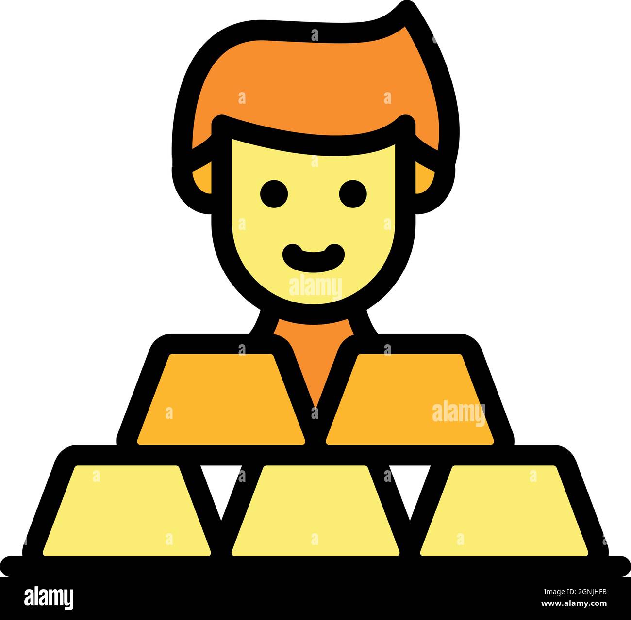 Broker take gold bars icon. Outline broker take gold bars vector icon ...