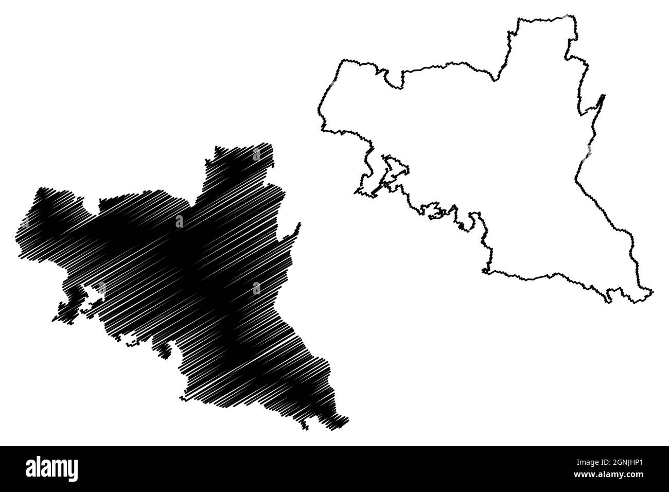 Erode district (Tamil Nadu State, Republic of India) map vector ...