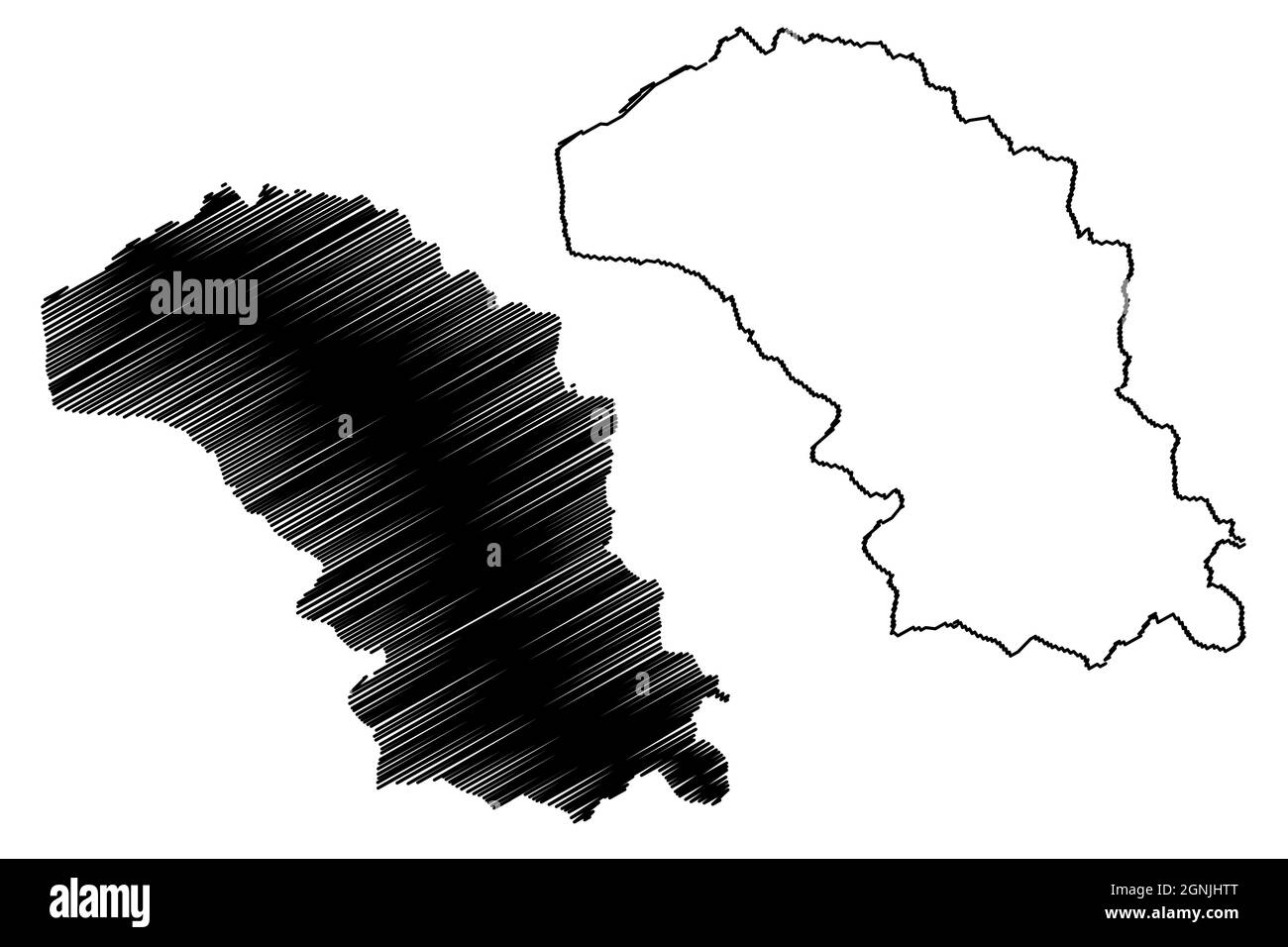 Faridkot district (Punjab State, Republic of India) map vector ...