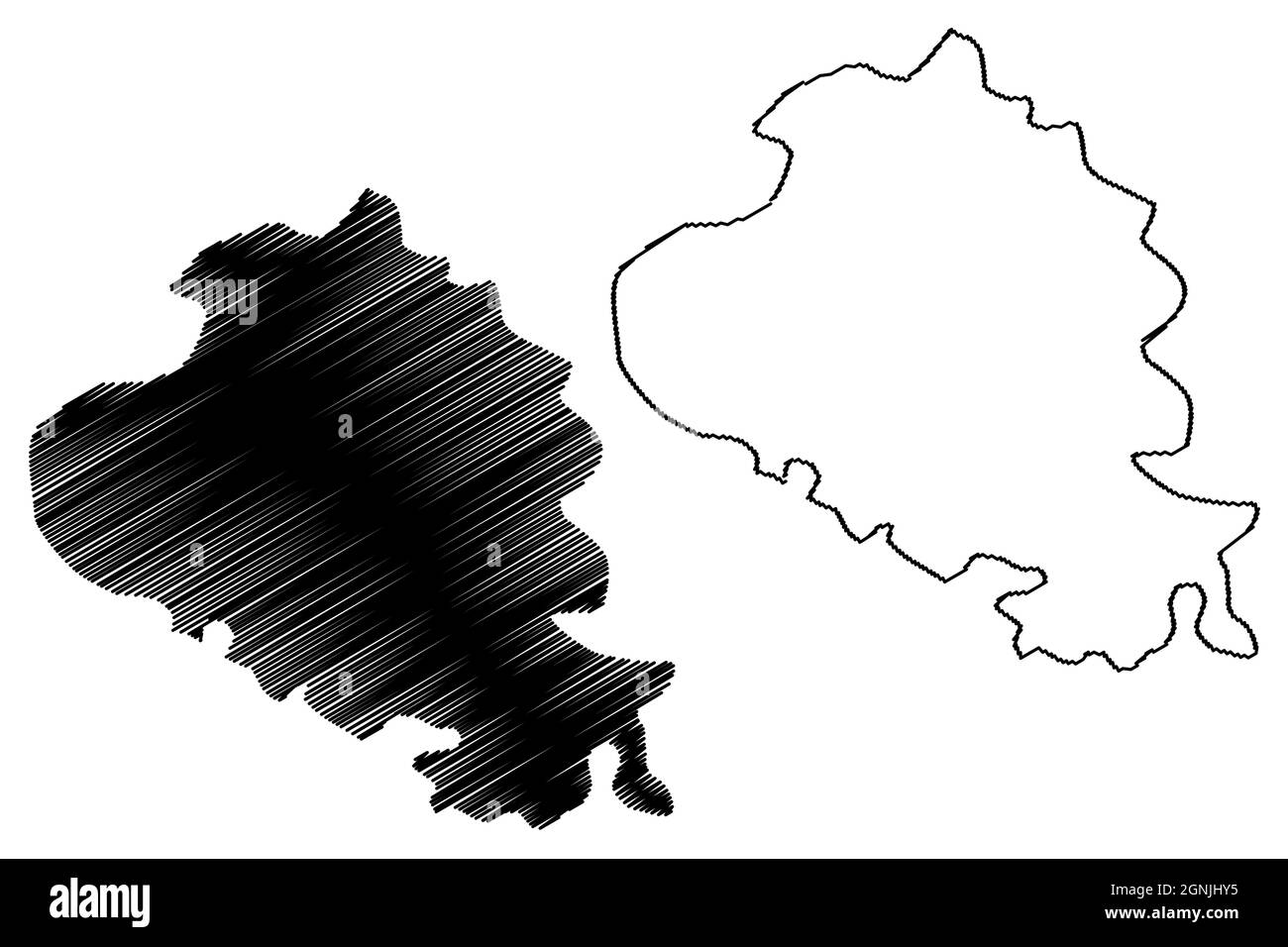 Faridabad district (Haryana State, Republic of India) map vector ...