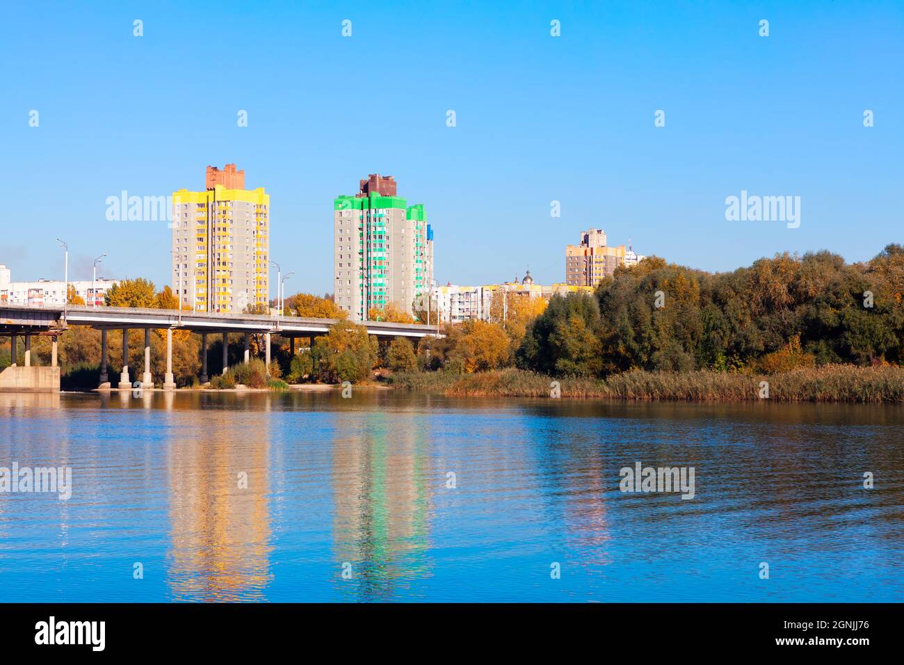 Riverside city scenery . Rybnitsa is a town in Transnistria in Moldova ...