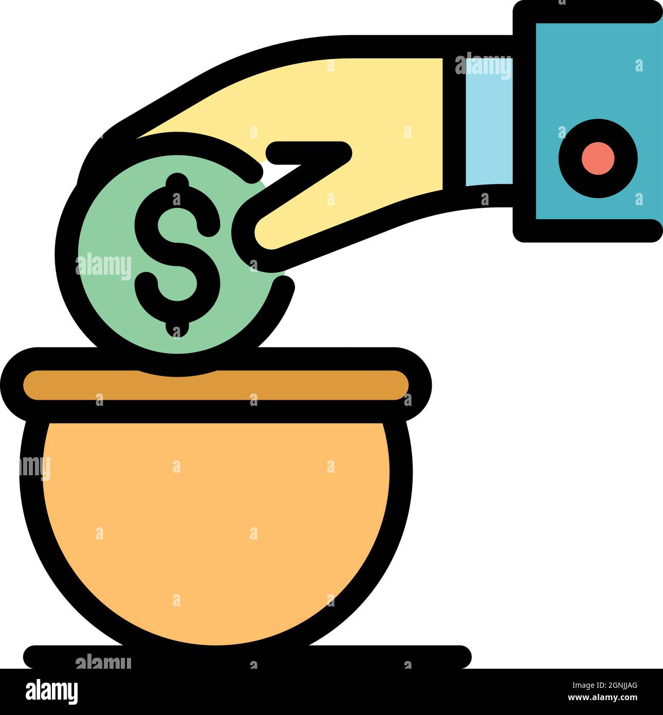 Save money icon. Outline save money vector icon color flat isolated ...
