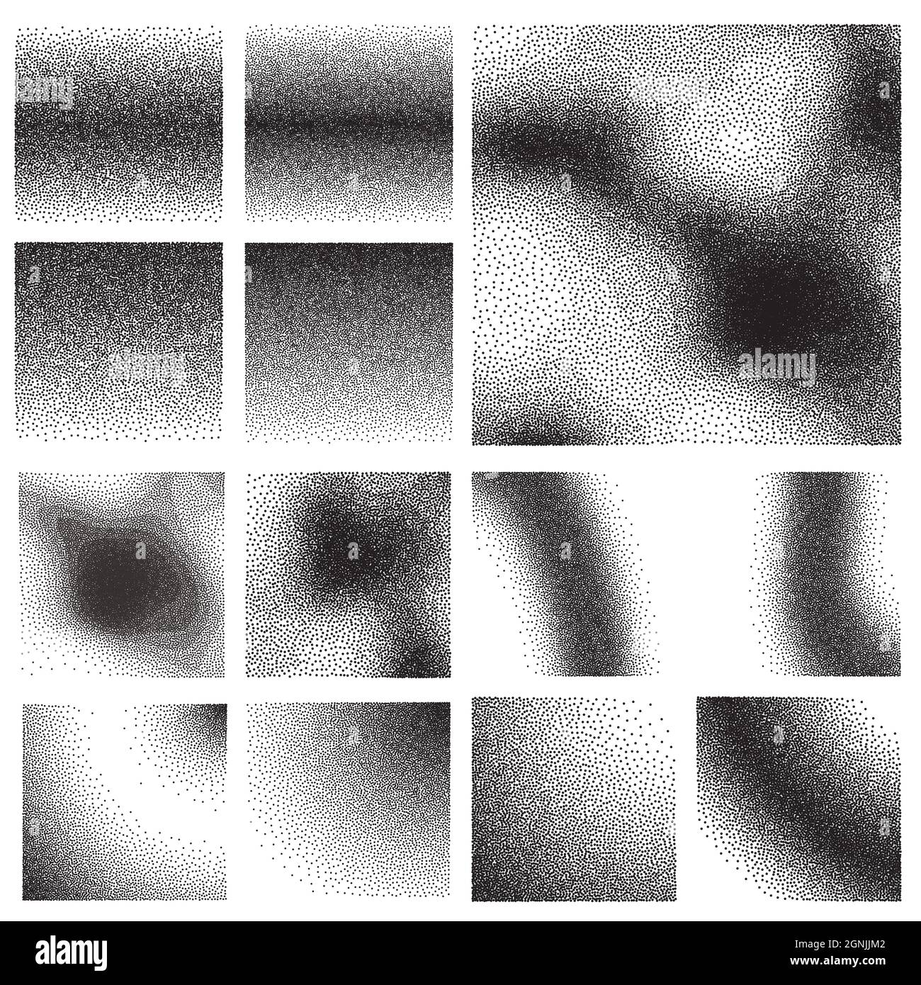 Trendy abstract stipple grunge texture set in pop art style. Dotwork ...