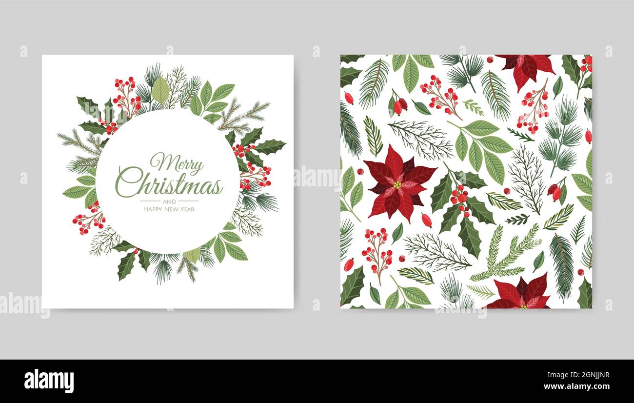 Vector Christmas Cards Set. Holiday Party Card Templates Design Stock ...