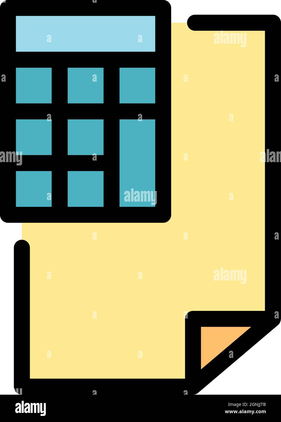 Paper sheet calculator icon. Outline paper sheet calculator vector icon ...