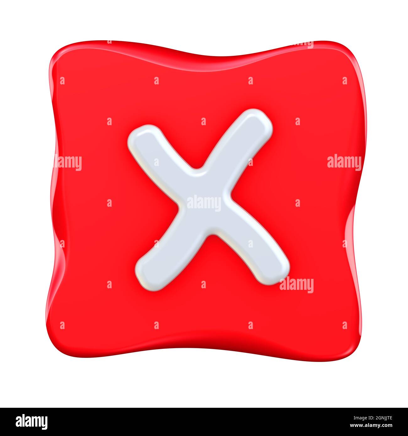 Symbol of rejection. One white cross symbol of rejection in red ...