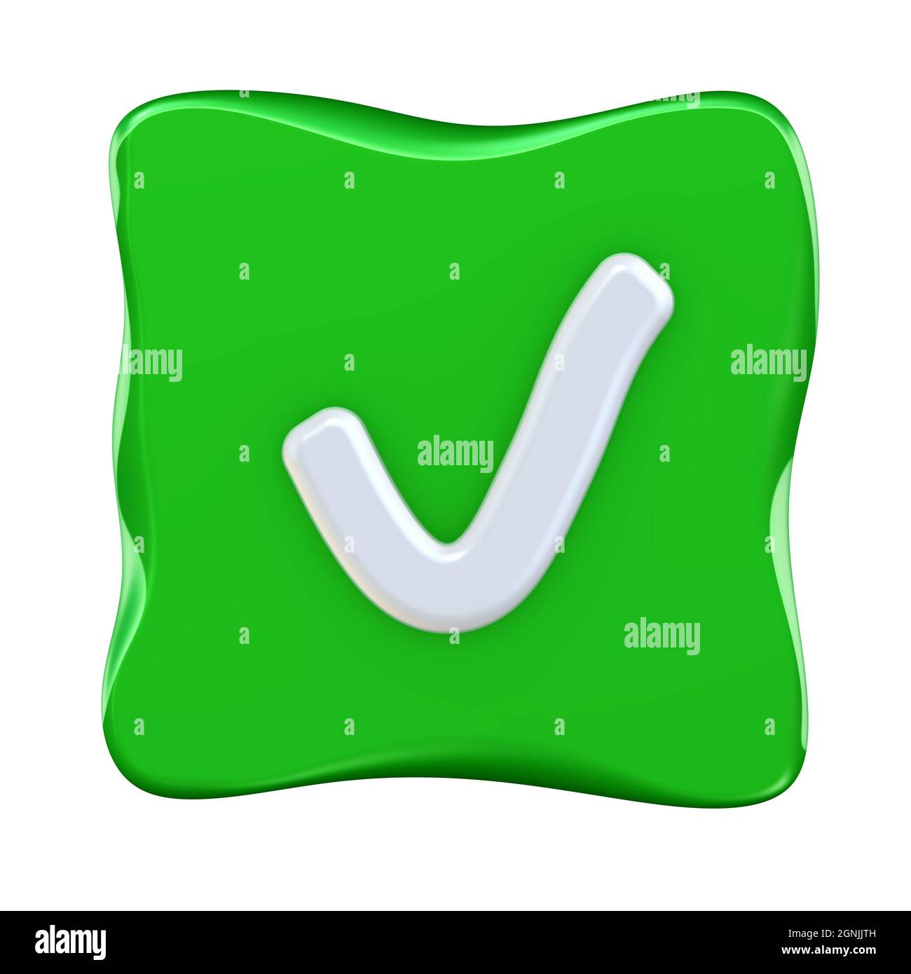 Like or correct symbol icon. One white check mark symbol in green ...