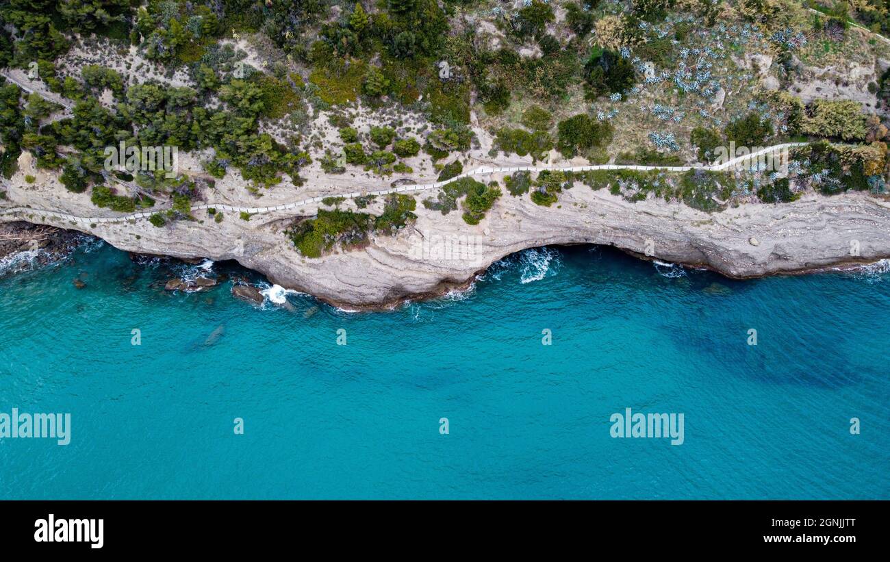 An aerial view of a beautiful rocky shore Stock Photo - Alamy