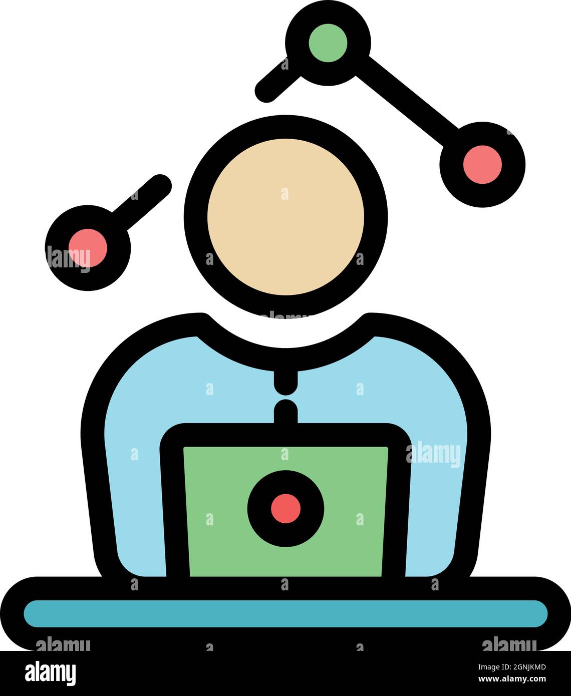 Laptop modern trader icon. Outline laptop modern trader vector icon ...