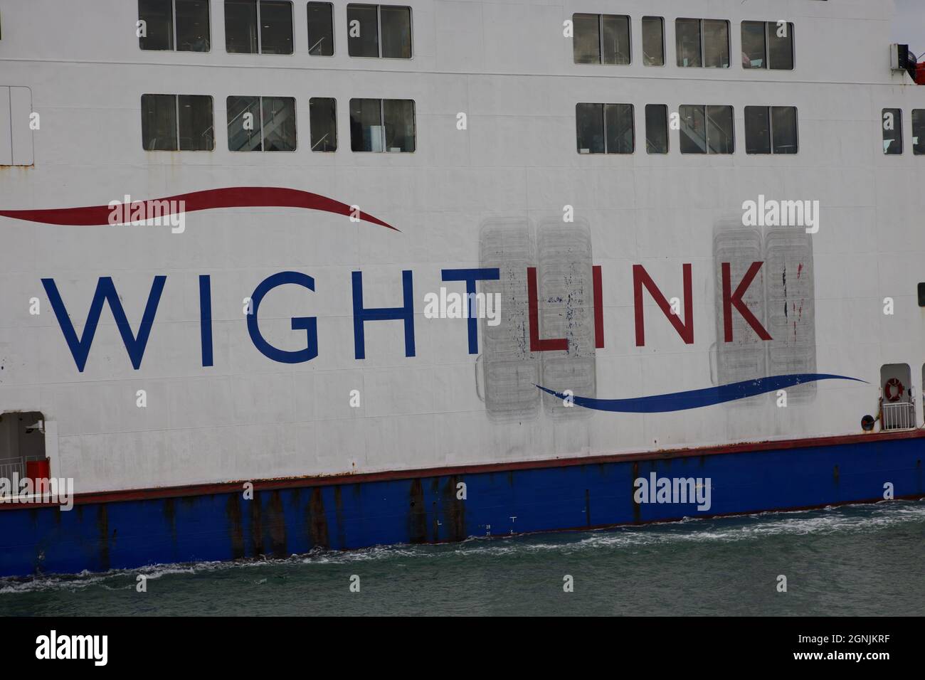 WightLink ferry boat seen in Portsmouth harbour Stock Photo - Alamy