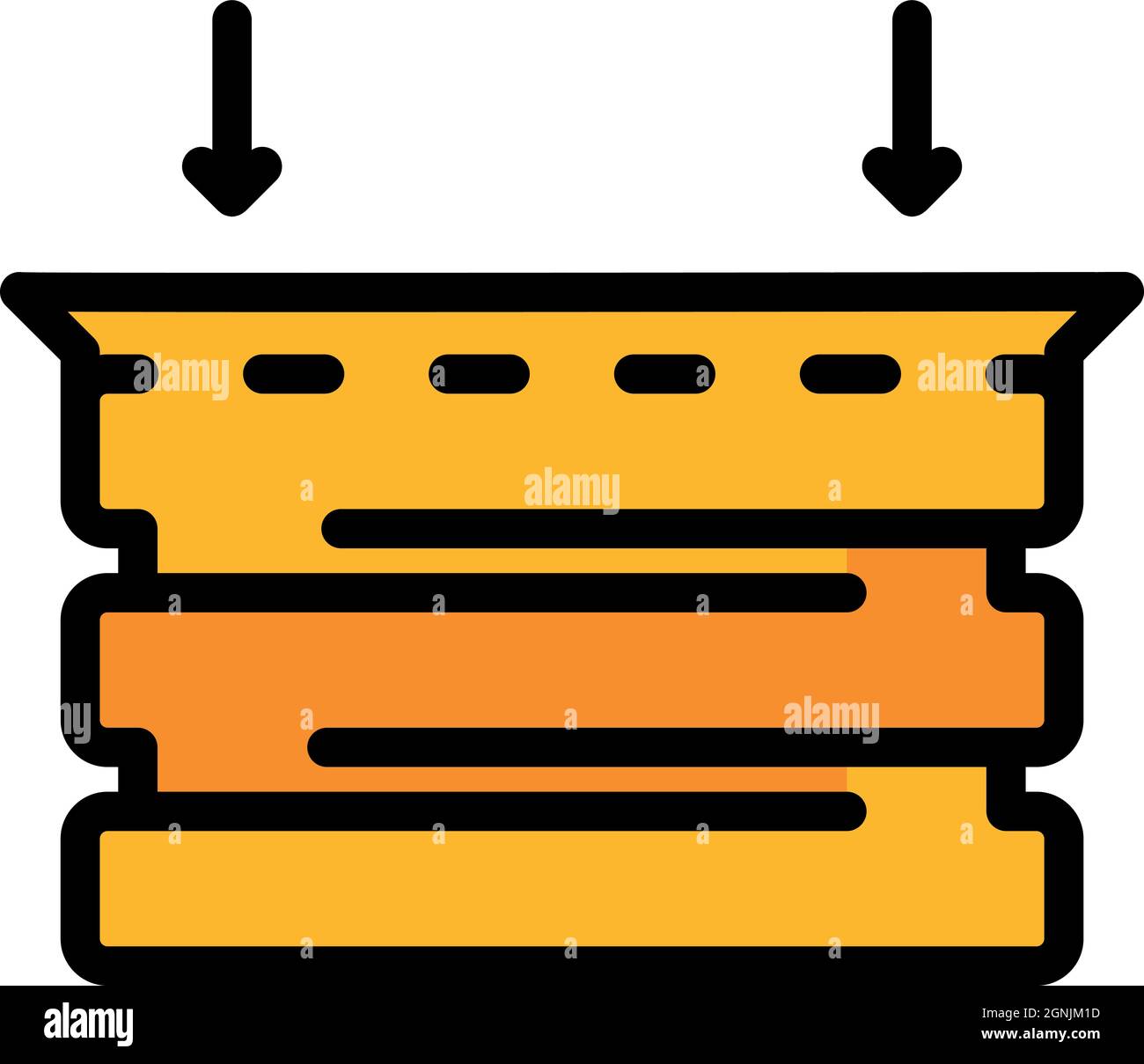 Box animal trap icon. Outline box animal trap vector icon color flat ...
