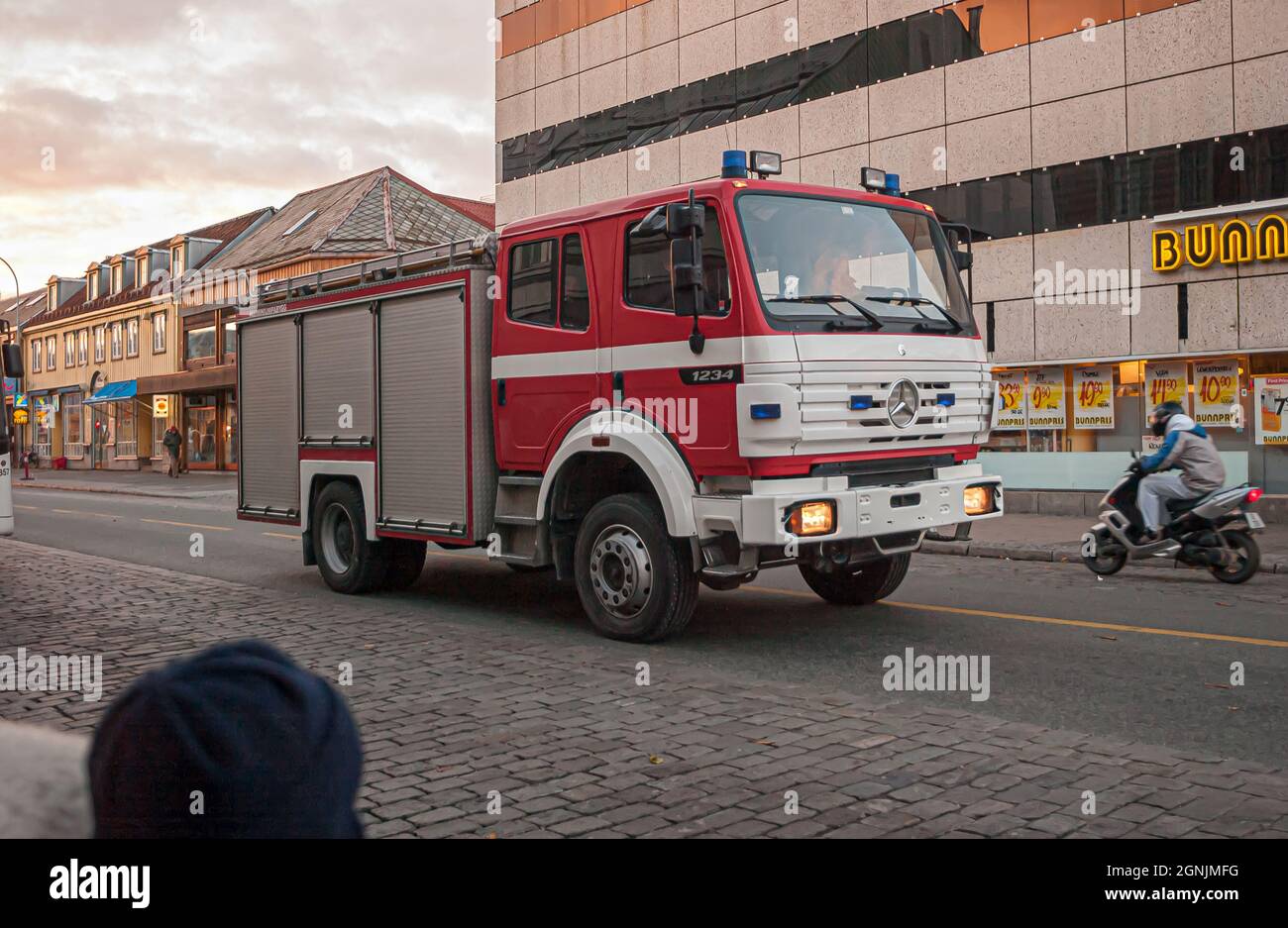 Trondheim , Norway - October 23 2005: Mercedes 1234 fire truck in ...