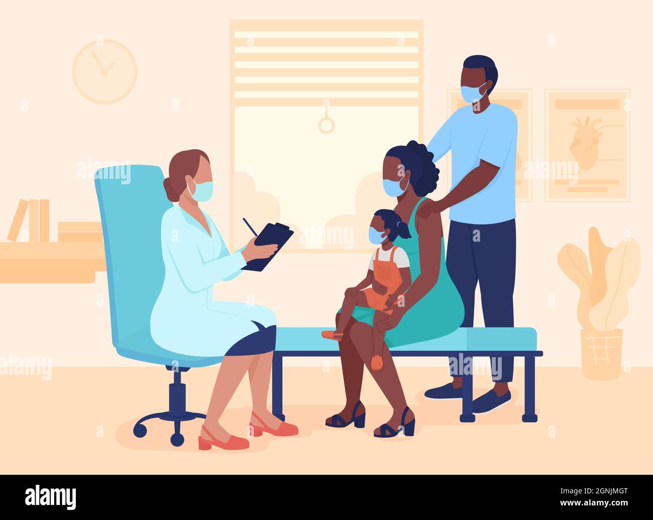 Medical consultation flat color vector illustration Stock Vector Image ...