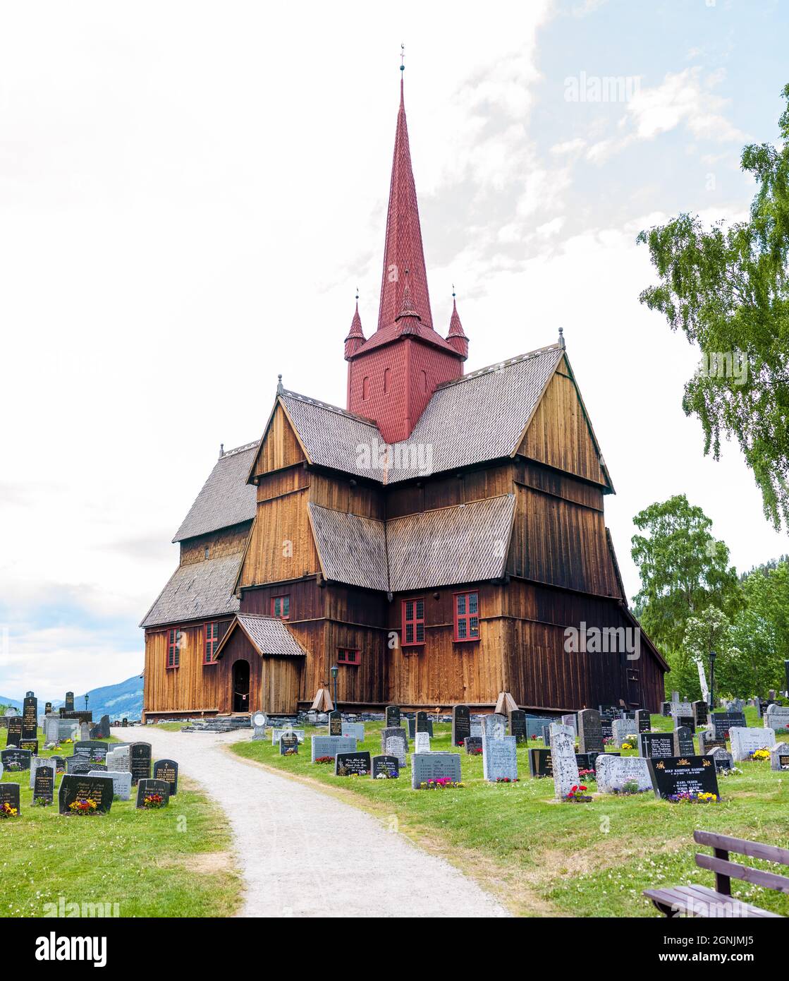 Stave church ringebu built around hi-res stock photography and images ...
