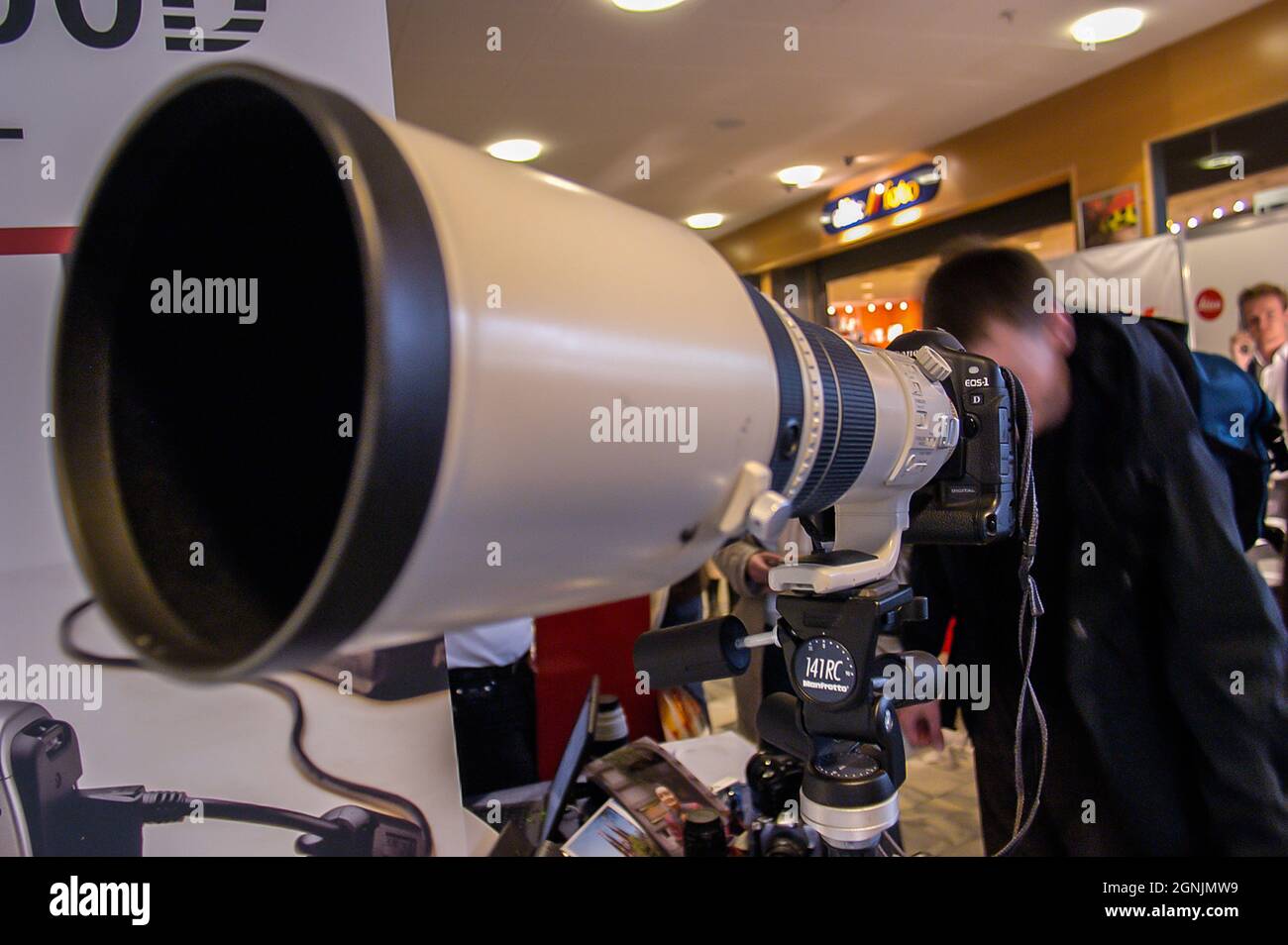 Trondheim, Norway – september 25 2003: Person looking through the ...