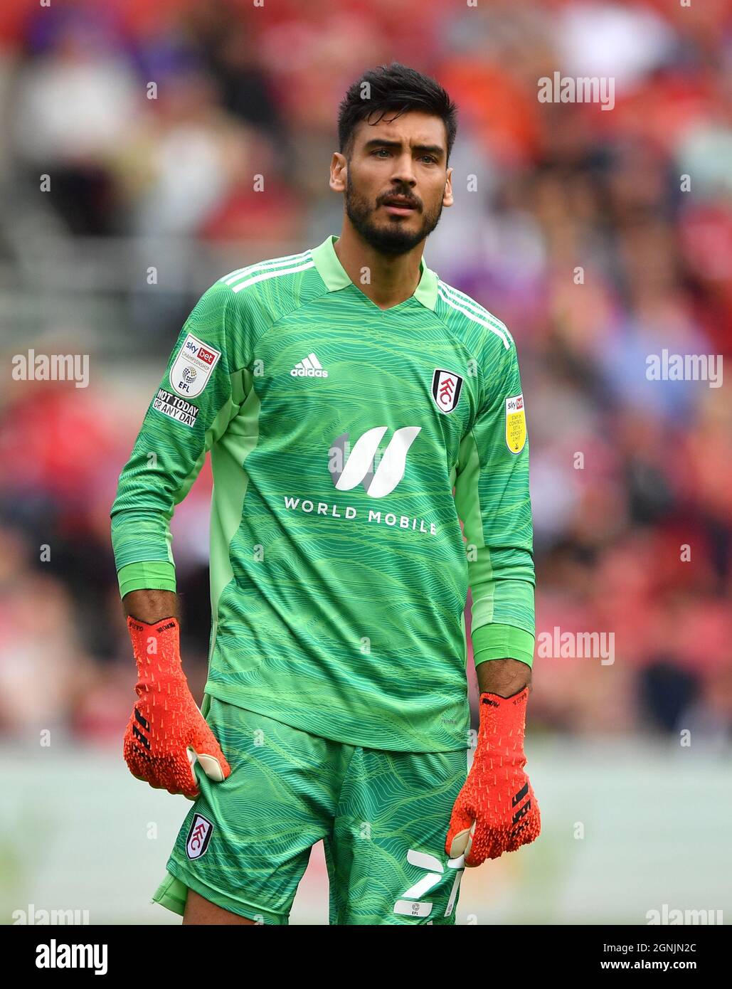 Fulham goalkeeper Paulo Gazzaniga during the Sky Bet Championship match ...