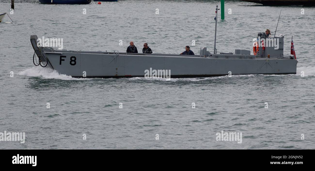Royal Navy landing boat seen in Portsmouth harbour, UK Stock Photo - Alamy