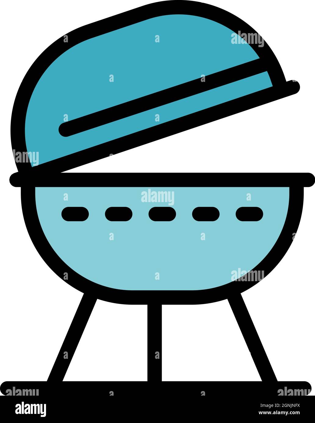 Open brazier icon. Outline open brazier vector icon color flat isolated ...