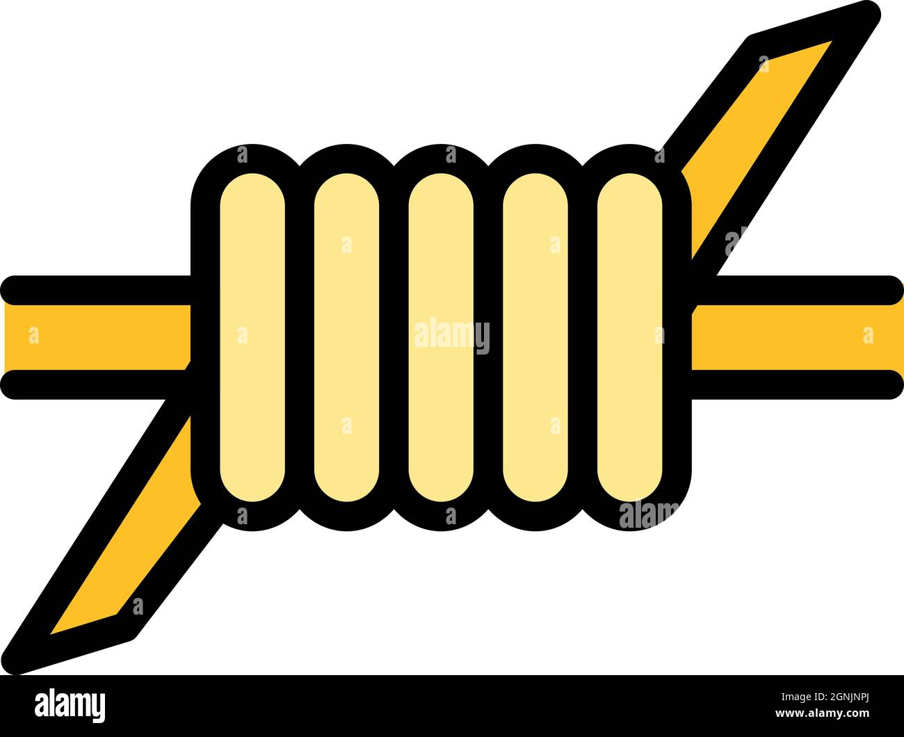 Spike wire icon. Outline spike wire vector icon color flat isolated ...