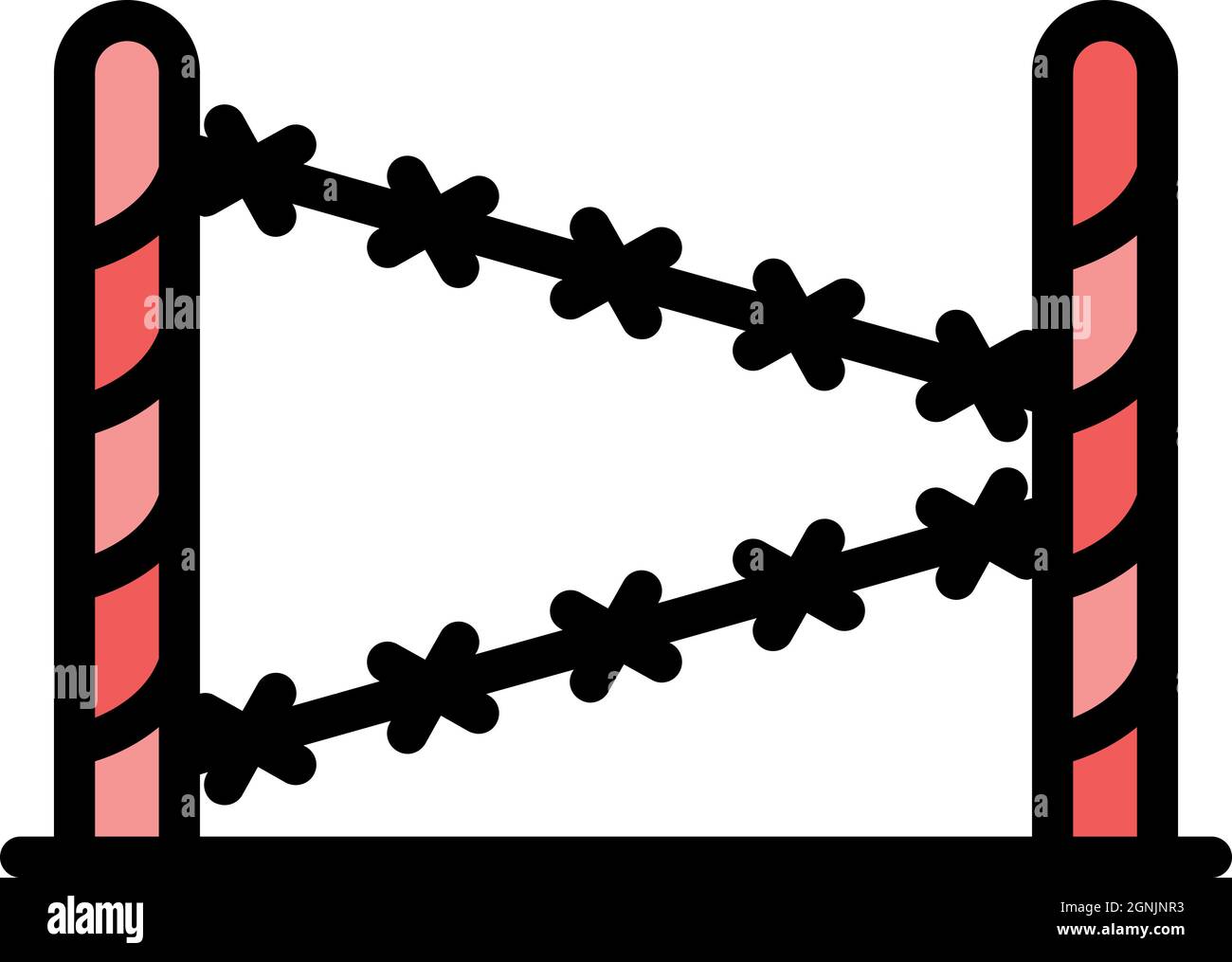 Spike wire border icon. Outline spike wire border vector icon color ...