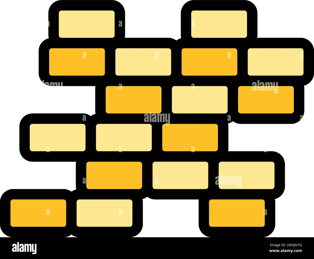 Destroyed brick wall icon. Outline destroyed brick wall vector icon ...