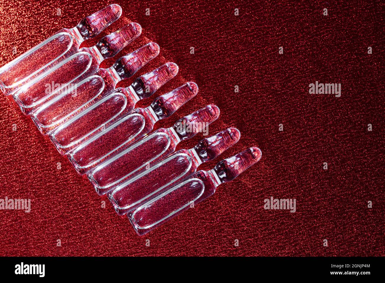 Glass medical ampoules for injection. Ampoules with vaccine, medicine ...