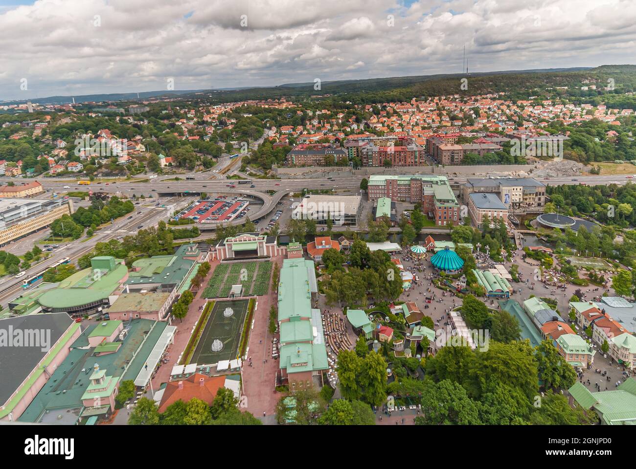 Gothenburg, Sweden - June 29 2008: View over Liseberg, Stora Scenen and ...