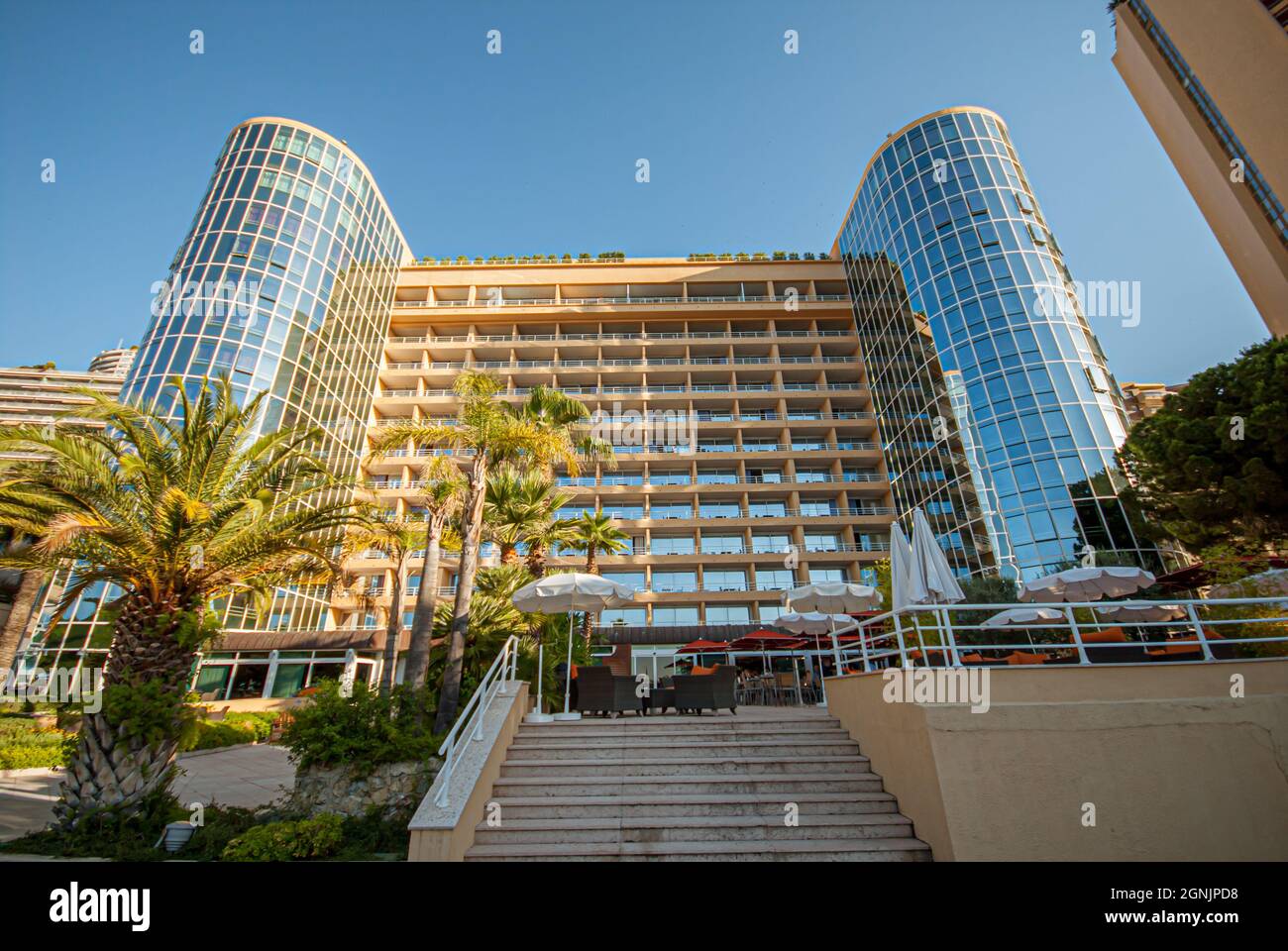 Monaco , Monaco - July 8 2008: Oceanside view of le Meridien Beach ...