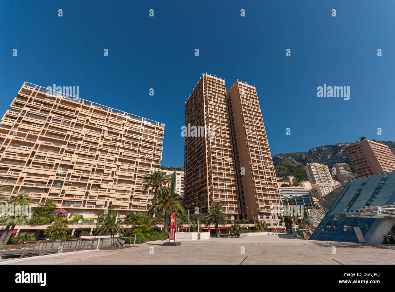 monaco, monaco - July 08 2008: High rise apartment buildings with ...