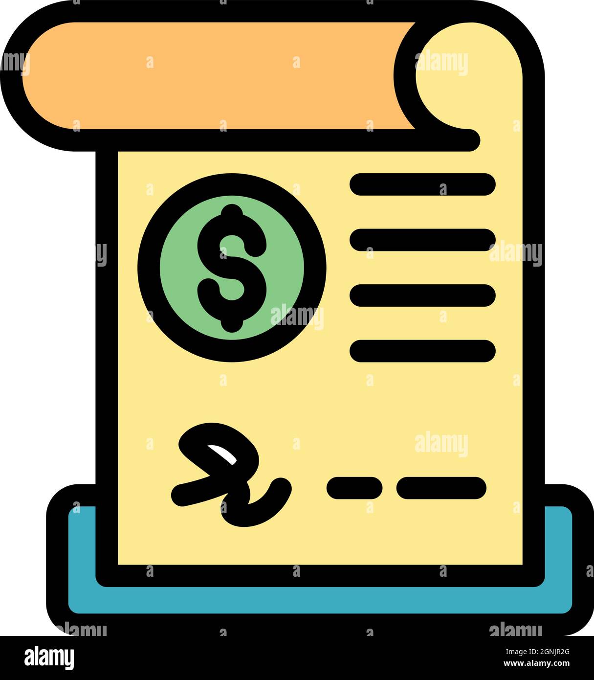 Credit paper bill icon. Outline credit paper bill vector icon color ...