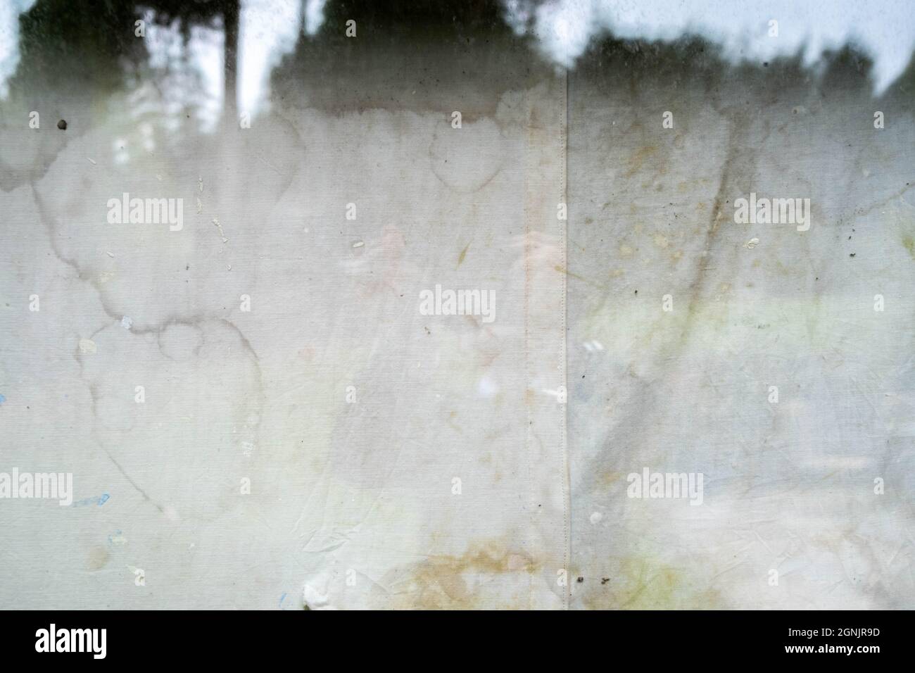 Abstract Image Glass Window With An Old Weathered Screen And Reflection ...