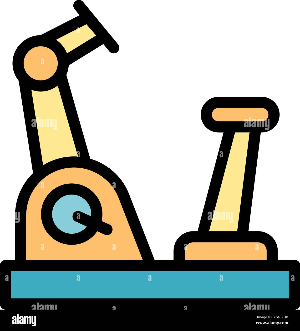Exercise bike icon. Outline exercise bike vector icon color flat ...