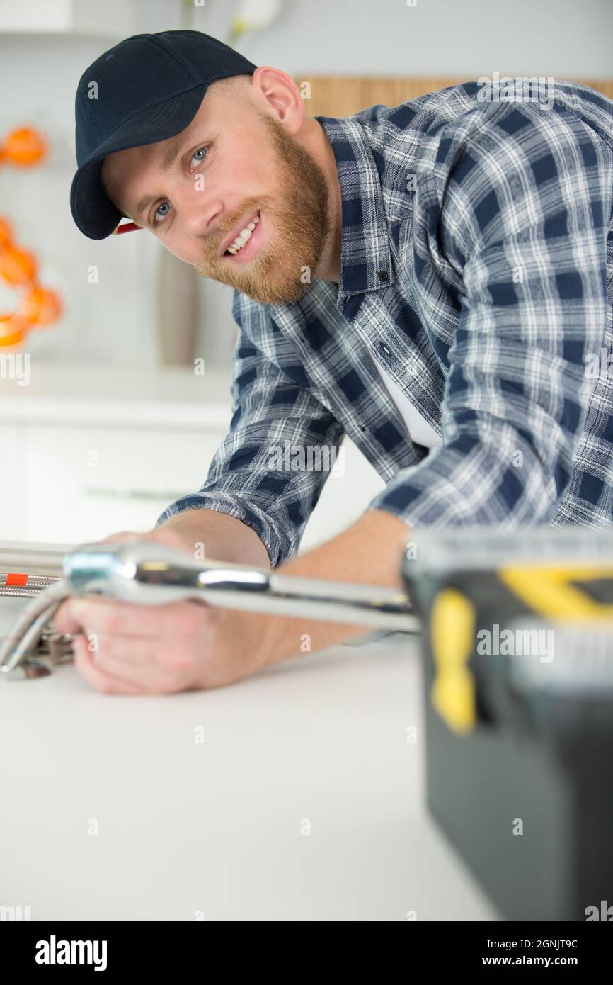 construction worker working on contractor site Stock Photo - Alamy