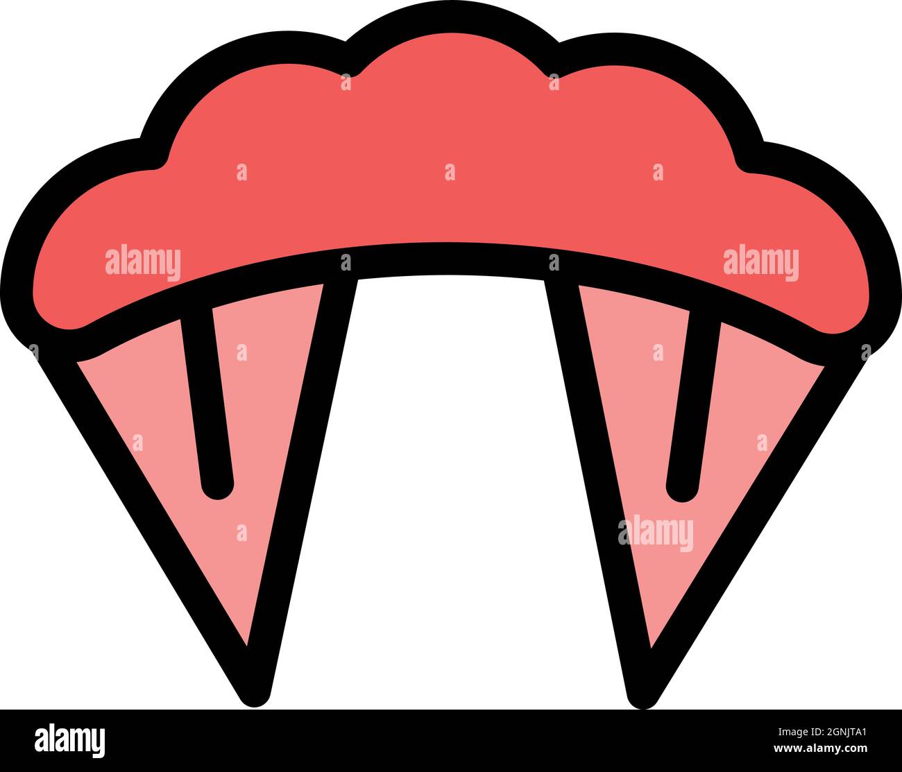 Paratrooper icon. Outline paratrooper vector icon color flat isolated ...