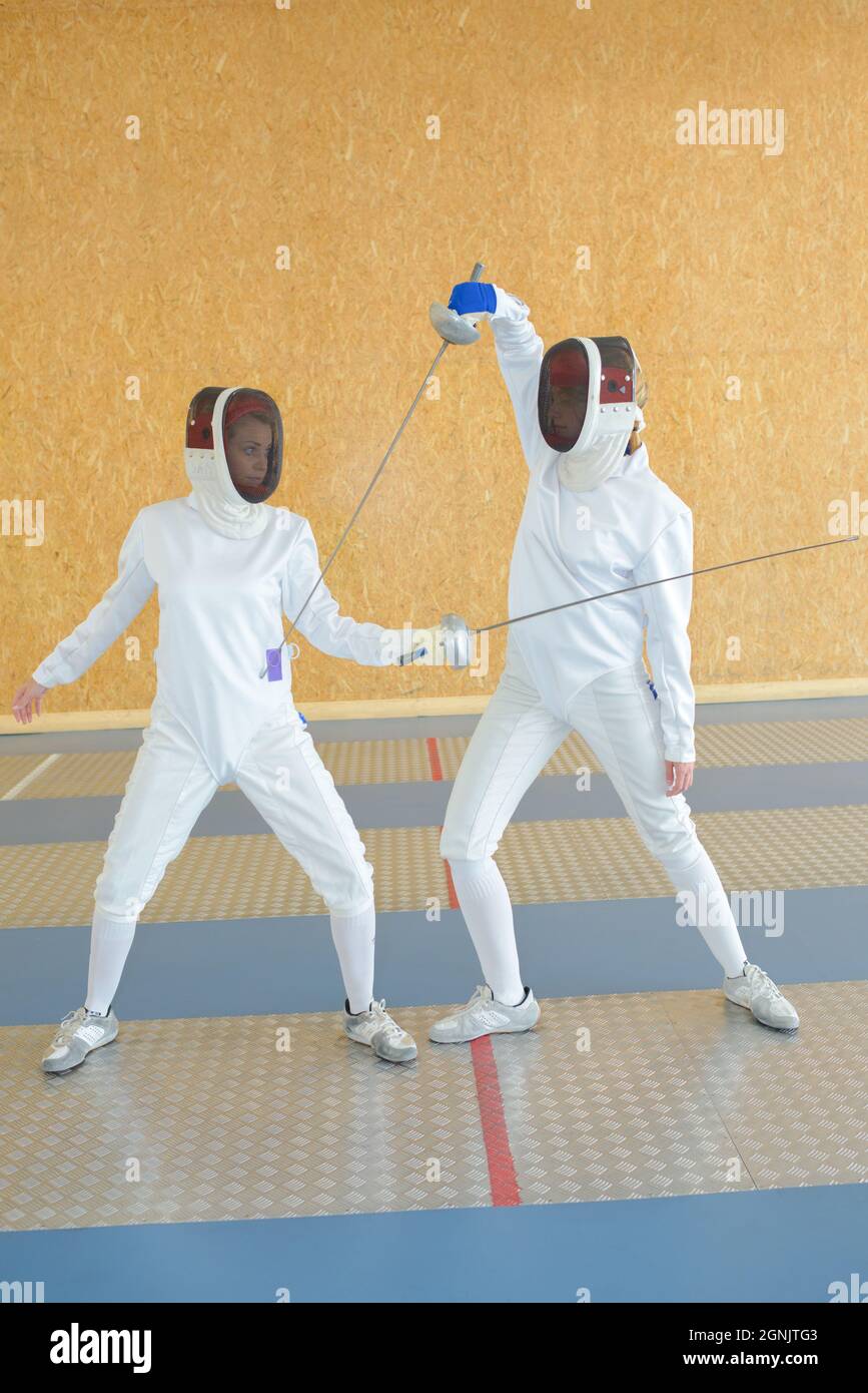 people and a fencing tournament Stock Photo - Alamy