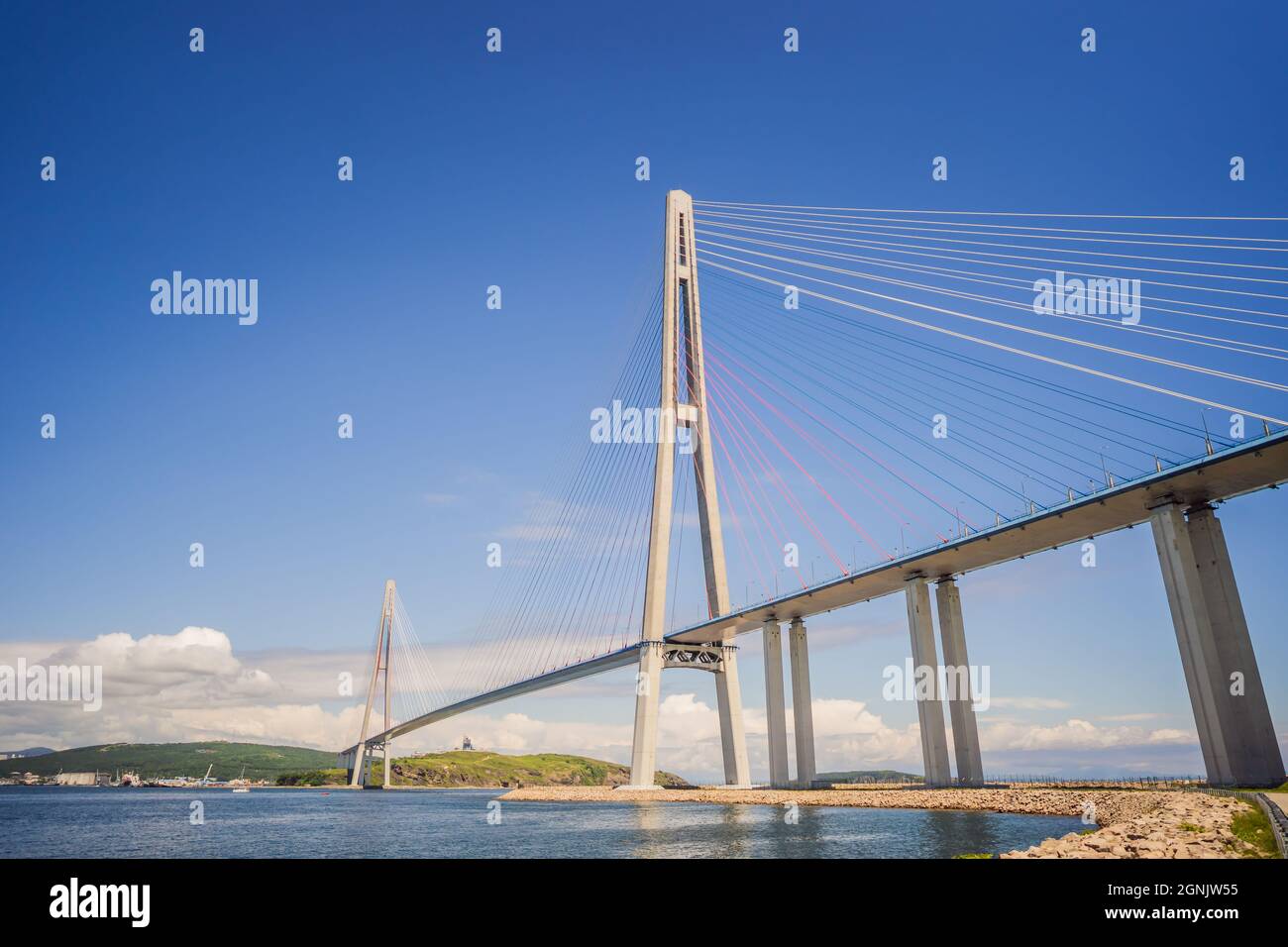 Cable-stayed bridge to Russian Island. Vladivostok. Russia. Vladivostok ...