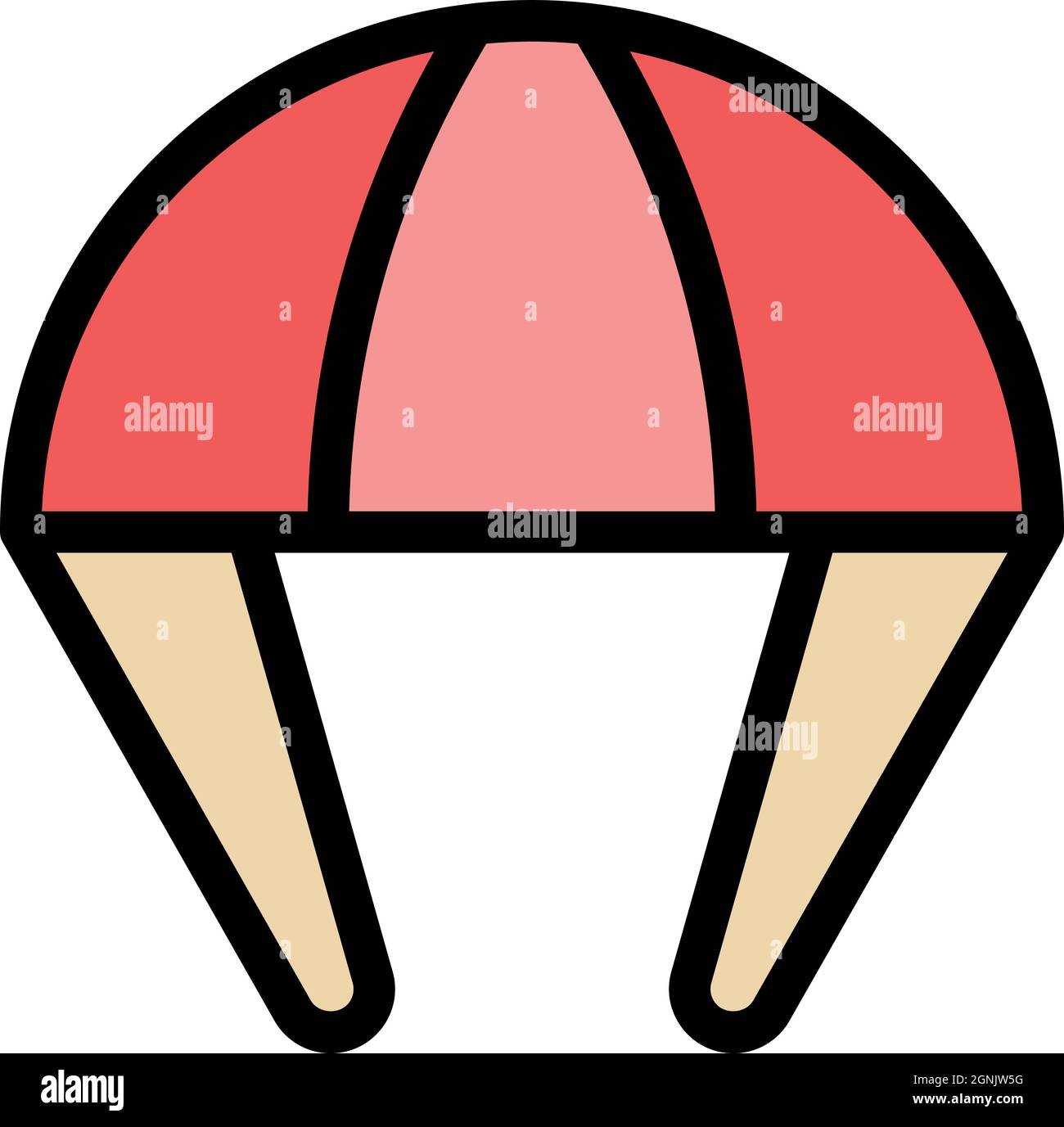 Sport parachute icon. Outline sport parachute vector icon color flat ...