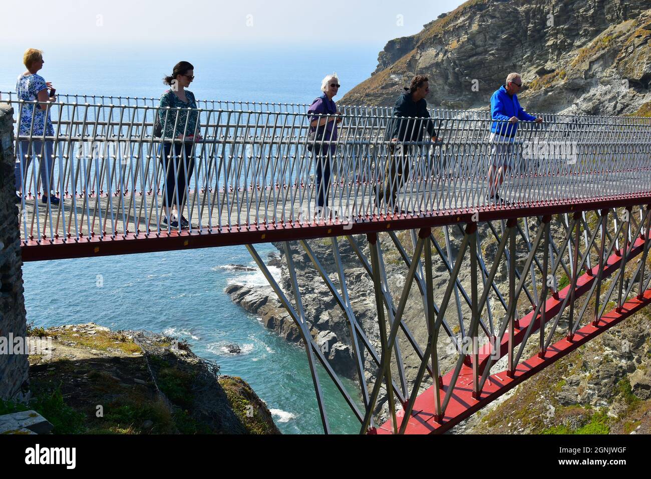 Tintagel Castle bridge, Cornwall, UK Stock Photo - Alamy