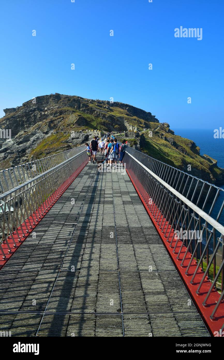 Tintagel Castle bridge, Cornwall, UK Stock Photo - Alamy