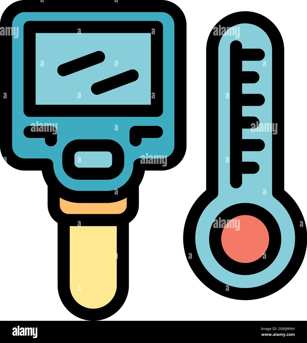 Thermal imager icon. Outline thermal imager vector icon color flat ...