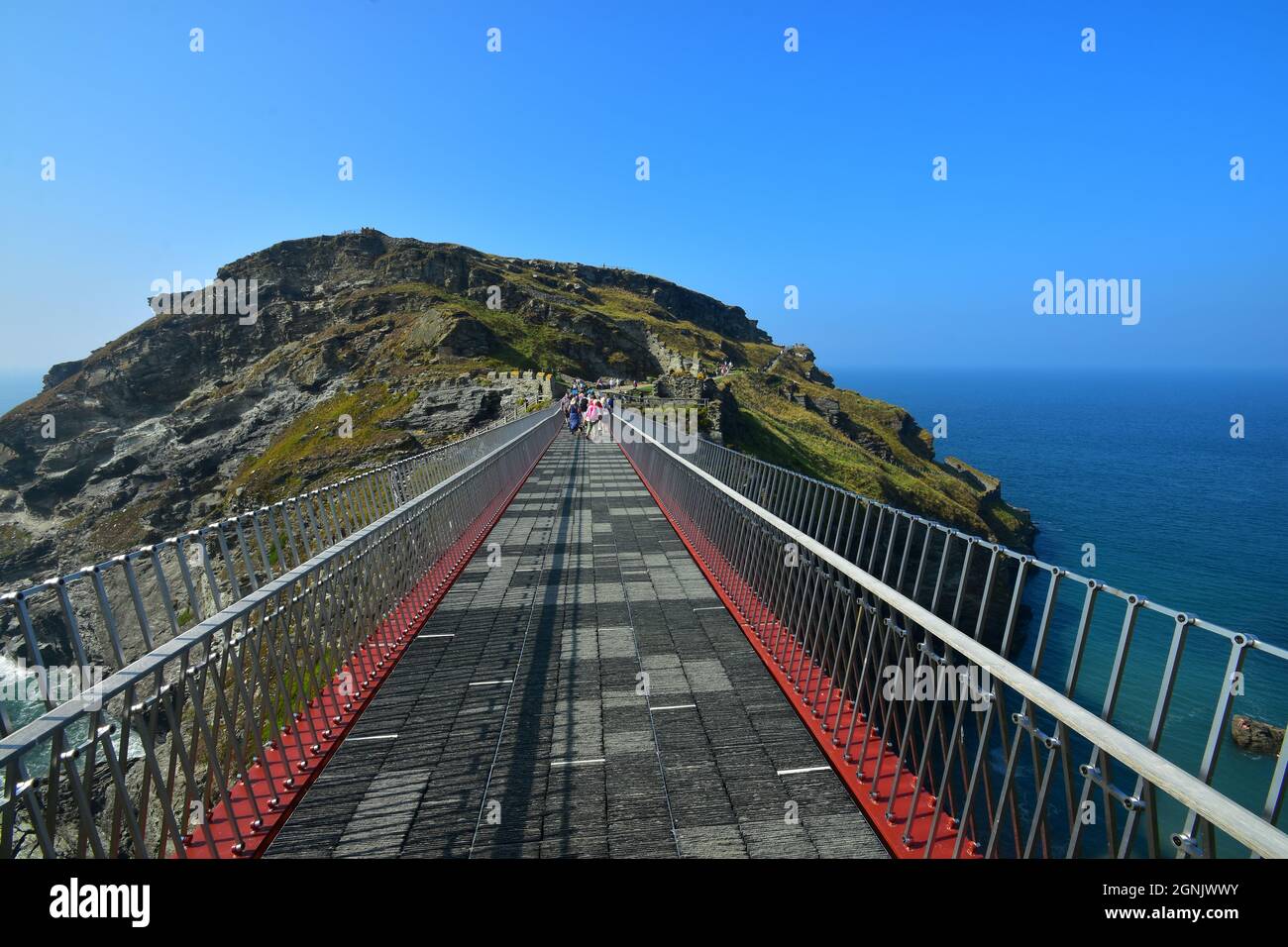 Tintagel Castle bridge, Cornwall, UK Stock Photo - Alamy