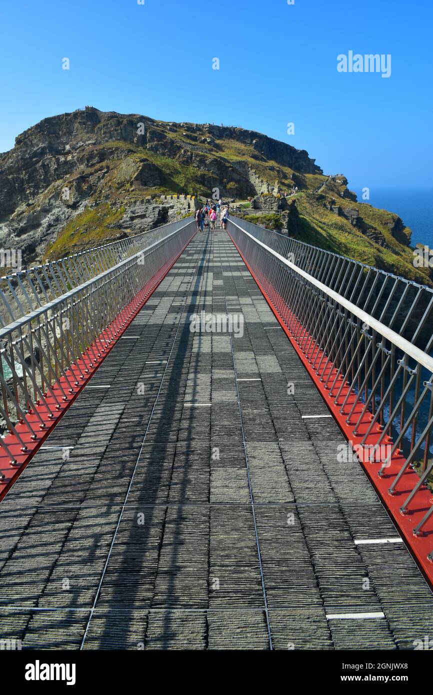 Tintagel Castle bridge, Cornwall, UK Stock Photo - Alamy