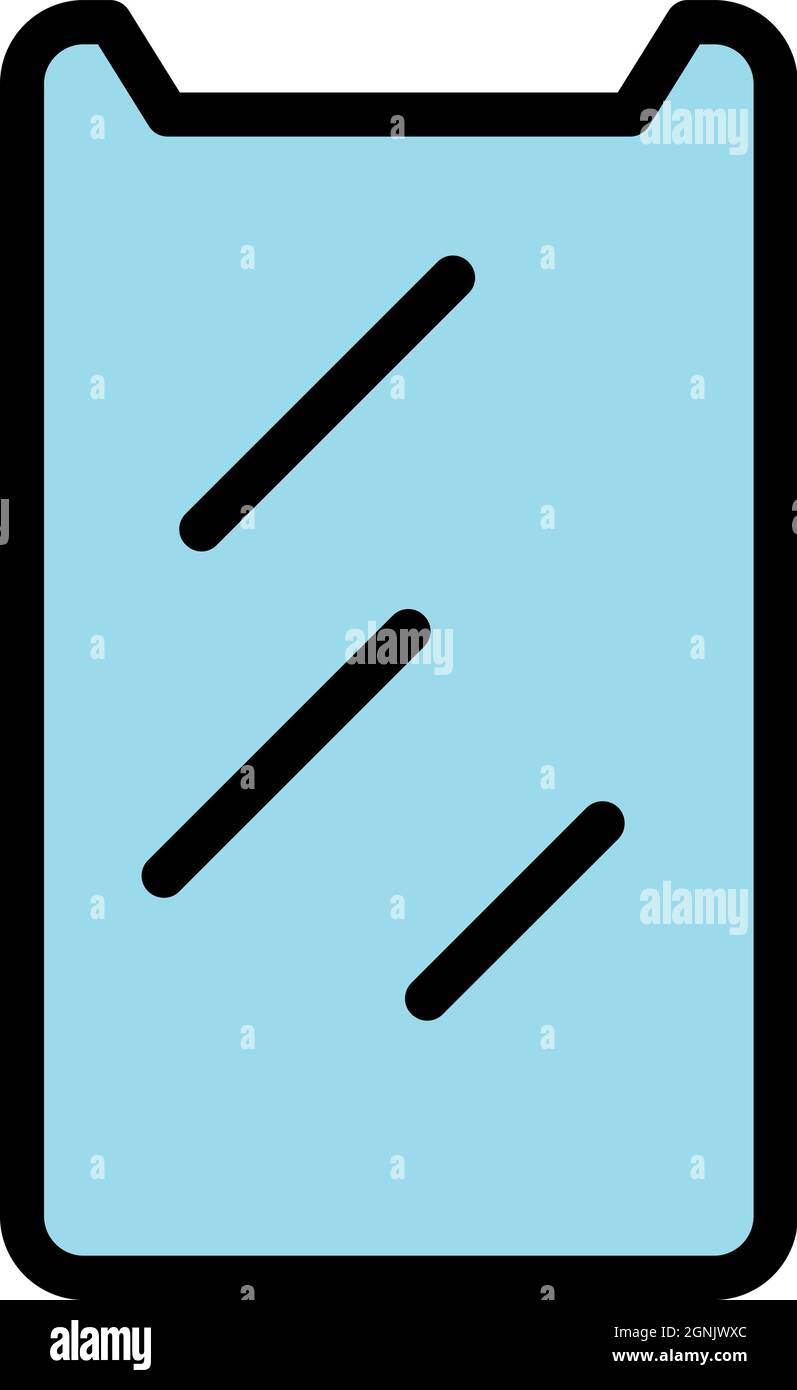 Protection screen sticker icon. Outline protection screen sticker ...