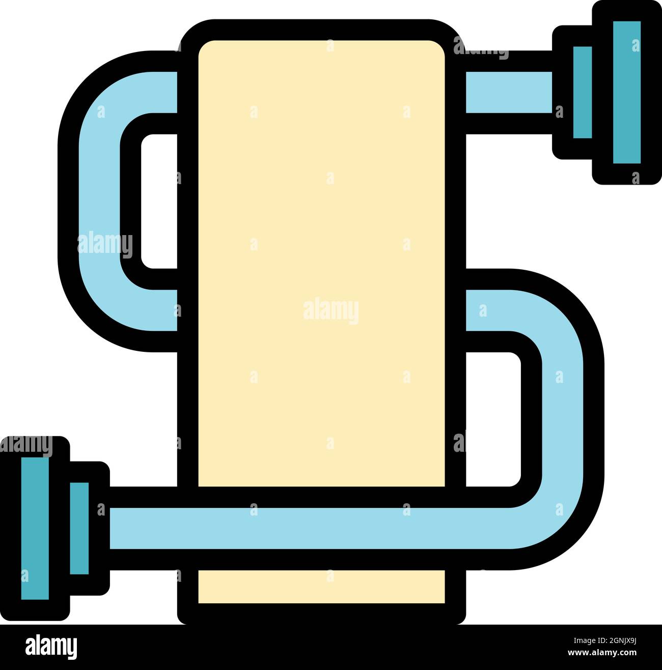 Towel rail snake icon. Outline towel rail snake vector icon color flat ...