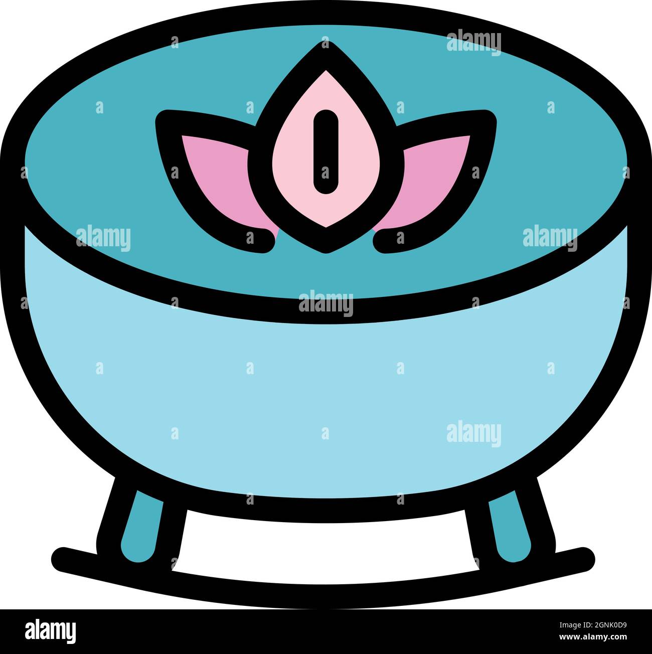 Spa jacuzzi icon. Outline spa jacuzzi vector icon color flat isolated ...