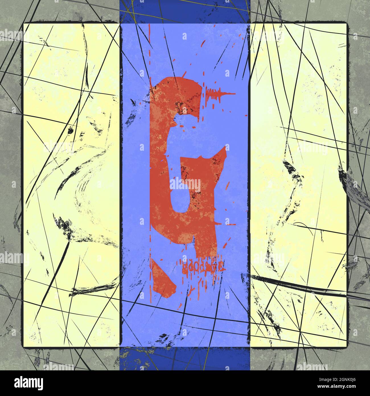 Monogram of uppercase character G , grunge poster Stock Photo - Alamy