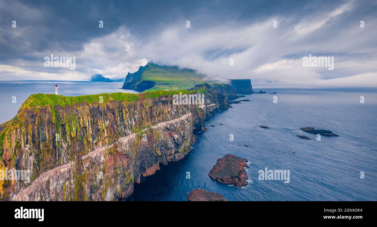 Aerial landscape photography. Fantastic view from flying drone of ...